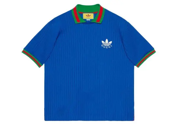 Gucci X Adidas Polyester Polo Shirt - Cobalt Blue | Editorialist